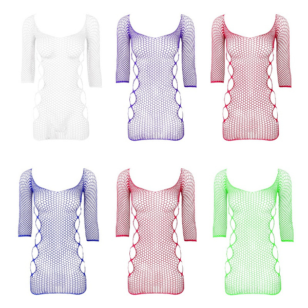 Women One Piece Fishnet Swimwear Bikini Cover Ups Swimsuits Stretchy ...