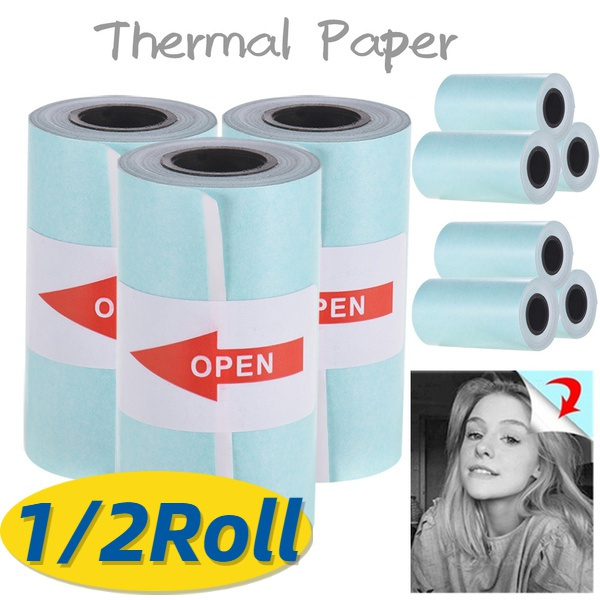 1/2 Rolls Thermal Print Sticker Thermal Print Paper Photo Printer Paper ...