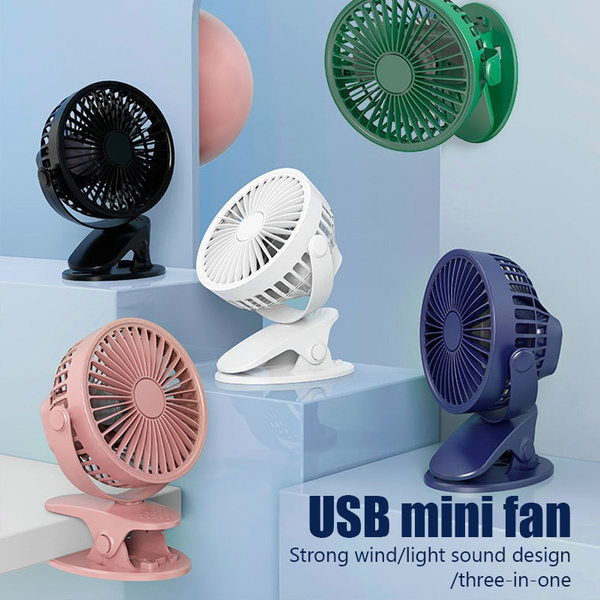 Mini Portable USB Table Fan Clip-on Type Rechargeable Mini Desk Fan 360 ...