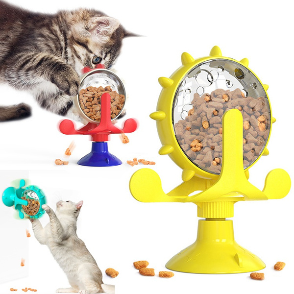 Dog/Cat Feeding Interactive Wheel Toy Pet Leakage Training Ball Slow ...
