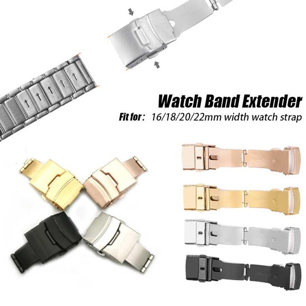 Stainless Steel Double Push Button Fold Watch Buckle Deployment Clasp ...