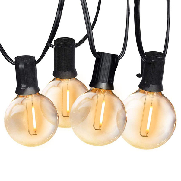 LED 48 Foot 1 Watt String Lights 25 Shatterproof Bulbs for Outdoor Use ...