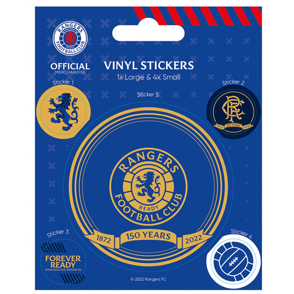 Rangers FC 150 Years Sticker Set (Pack of 5) | Wish