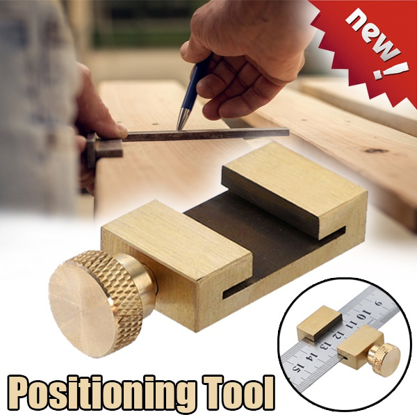 New Portable Steel Ruler Marking Gauge Brass Positioning Block Steel ...