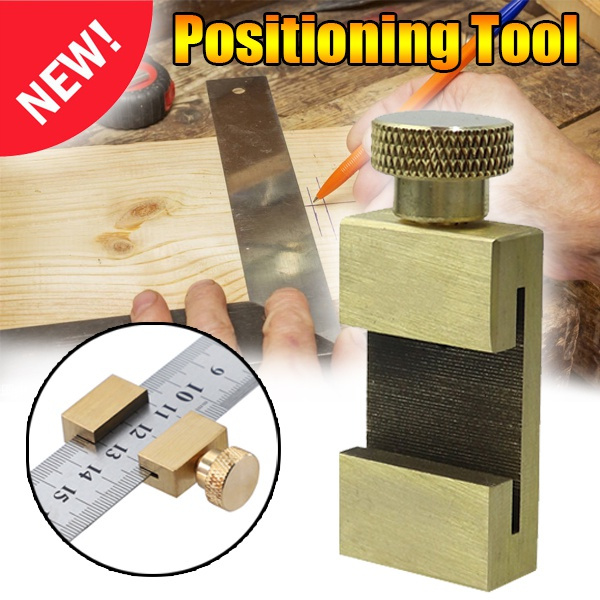 New Portable Steel Ruler Marking Gauge Brass Positioning Block Steel Ruler Positioning Tool ...