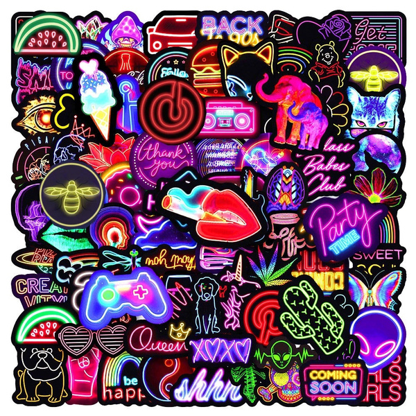 10/30/50/100PCS Anime Neon Light Graffiti Stickers for Children Toy ...
