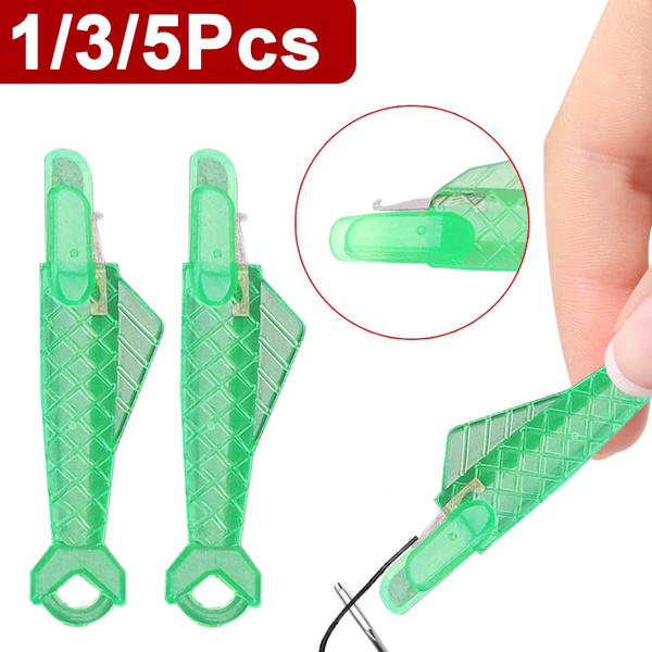 1 3 5 10pcs Mini Sewing Machine Needle Threader With Hook Plastic