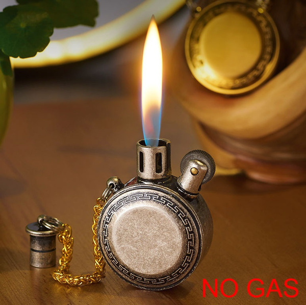 Creative Retro Pocket Watch Kerosene Lighter Mini Portable Gasoline ...