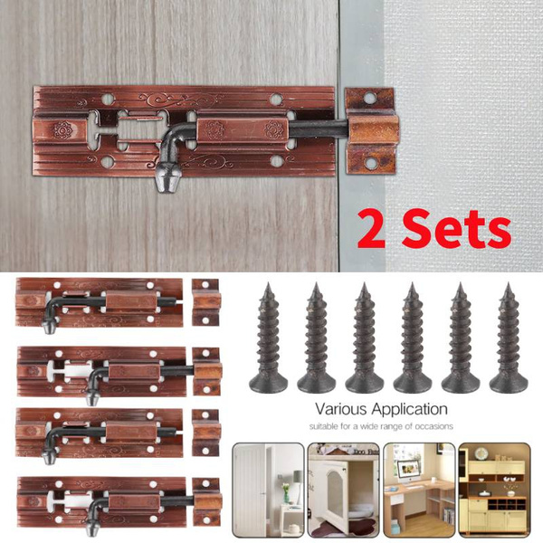 Antique Brass Door Sliding Latch Lock Door Gate Window Hardware ...