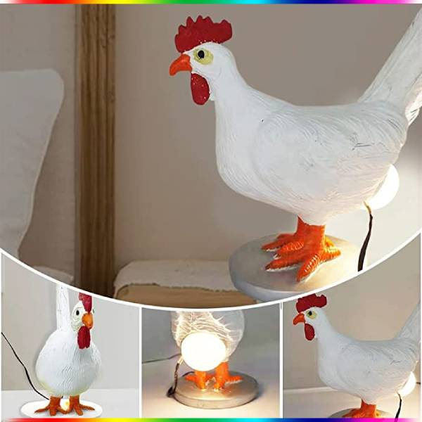 Chicken Lamp, Hen Laying Egg Statue Lamp Interesting Egg Lights ...