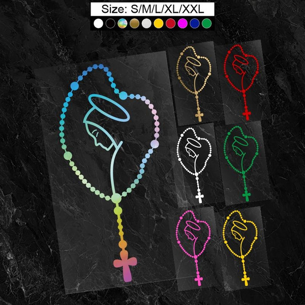 1PC Creative Car Stickers Jesus Cross Reflective Vinyl Decal Faith Love ...