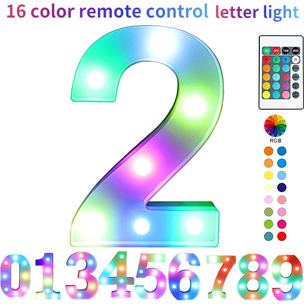 Colorful Light Up Numbers with Remote,Color Changing LED Marquee Number ...
