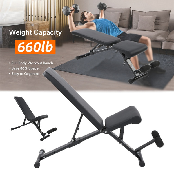 Foldable Weight Bench 660Lbs Capacity, Incline Decline Weight Lifting ...