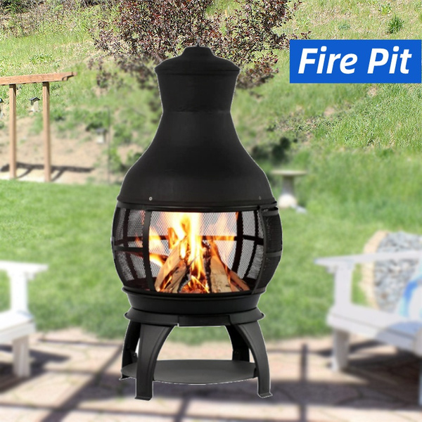Wood Burning Fire Pit, 42 Inch Outdoor Backyard Patio Fire Pit, Garden ...