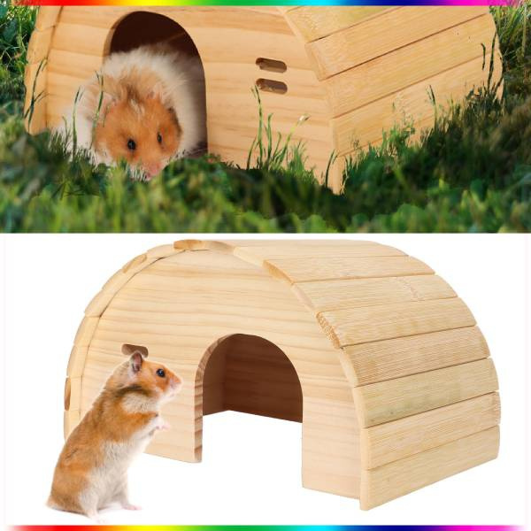 Wooden Hamster House, Arched Hideout Small Animal Hideout Hamsters For ...