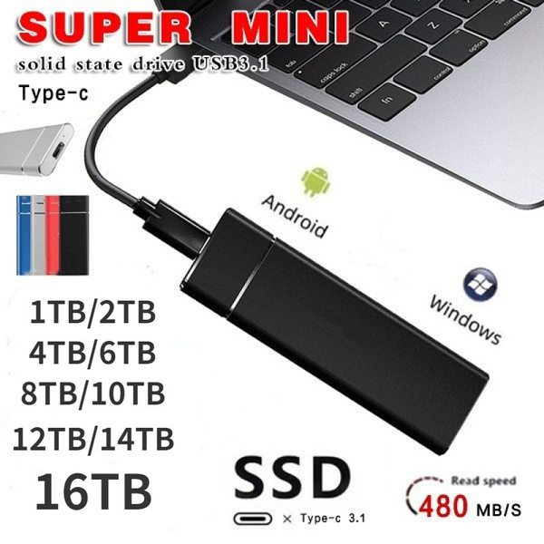 New Mini/1/2/4/6/8/10/12/14/16TB SSD High Speed Hard Drive External M.2 ...