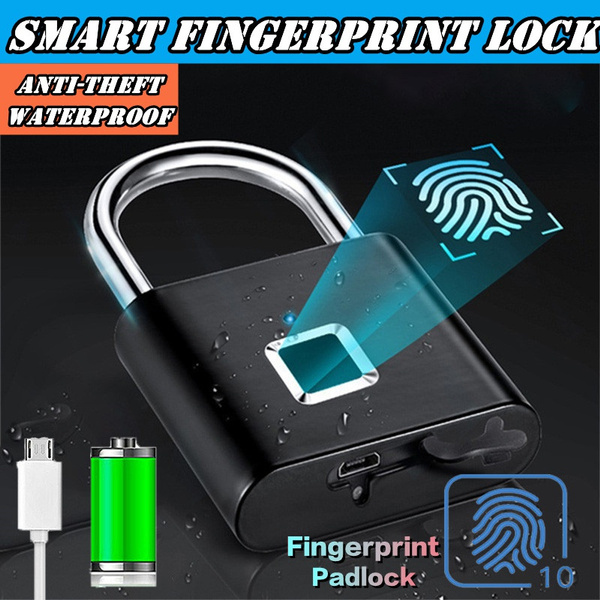 Smart Fingerprint Padlock,Electronic Door Lock Fingerprint Recognition ...
