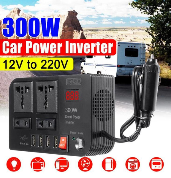 Car Efficient Power Inverter Charger Converter DC12 to AC220 Adapter ...
