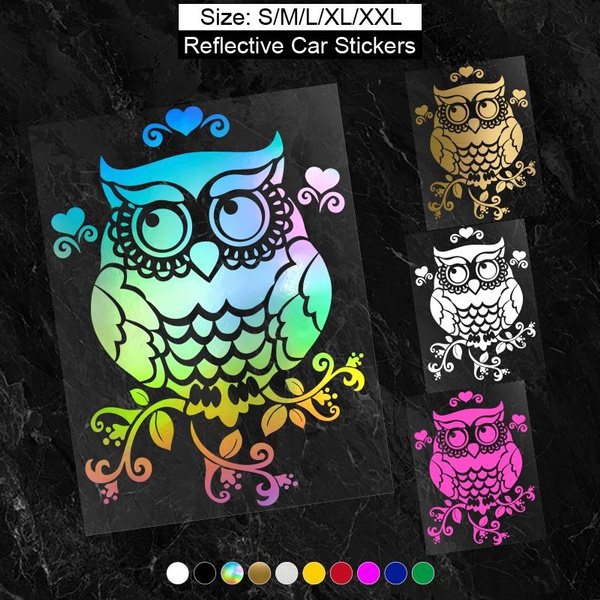 1PC PET Professional Creative Cute Owl Decal Car Sticker Die Cut Decal ...