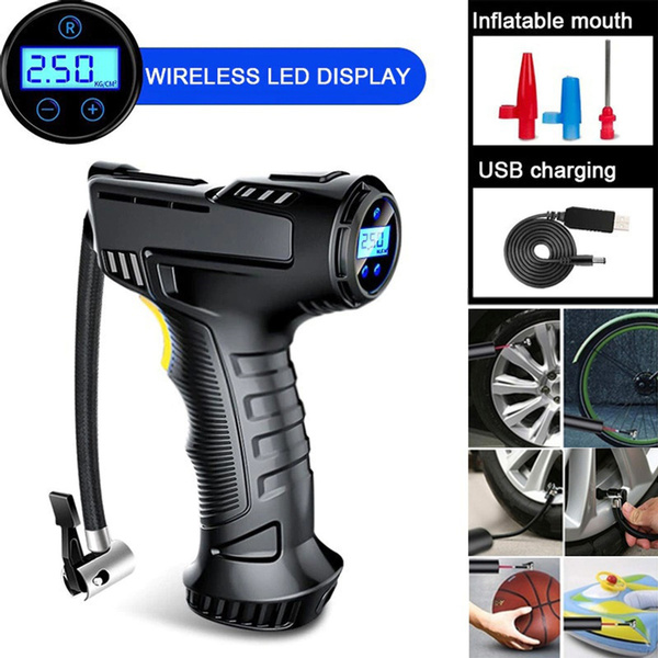 Wire Powered/ USB Rechargeable 2 Type Automatic Tyre Inflator Pump ...