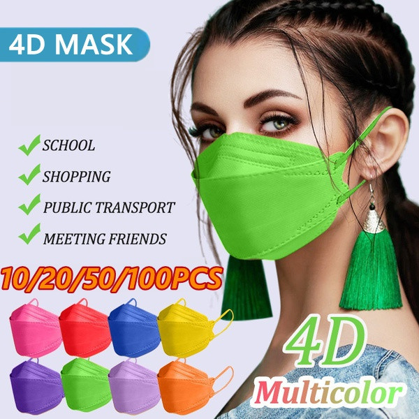 10/20/50/100 PCS Fish Mask Adult Korea Mascarilla 4D Adult Multicolor ...