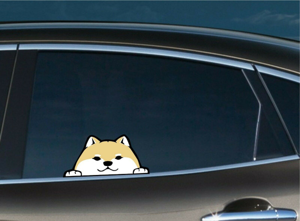 Shiba Inu Peeker Peeking Window Vinyl Decal Anime Sticker Japanese Dog ...