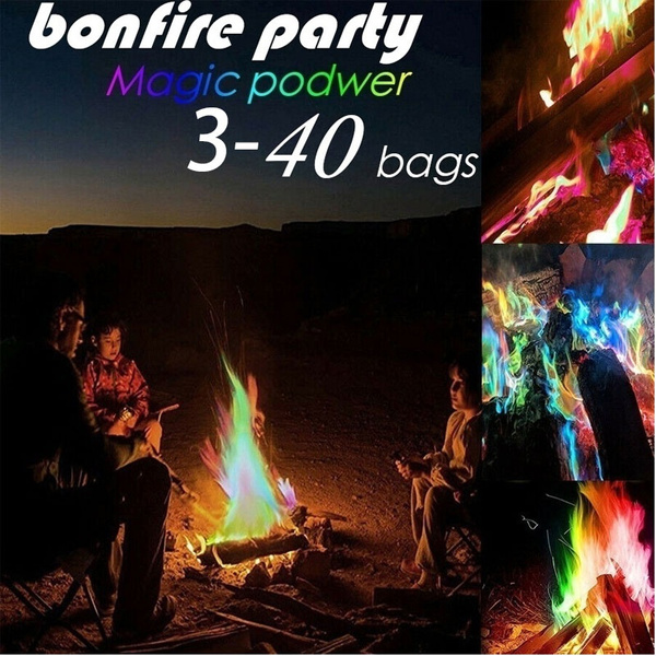 3-40 BAGS FIRE POWDER MAGIC TRICK COLOURED RAINBOW FLAMES BONFIRE ...