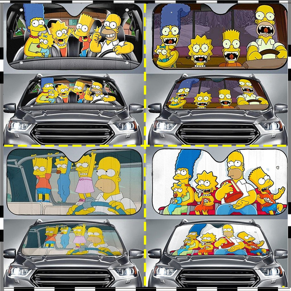 The Simp-sons Windshield Sun Shade The Simp-sons Family All Members Car ...