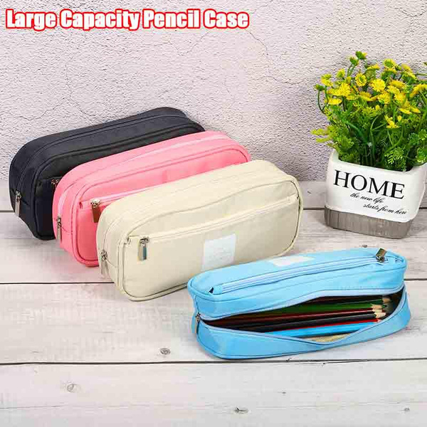 Large Capacity Pencil Case Waterproof Double Layer Cosmetic Bag Nylon ...