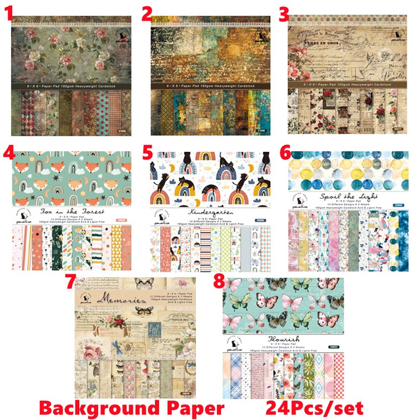 24Pcs/set DIY Album Scrap Paper 6x6 Inch Background Paper Cardstock ...
