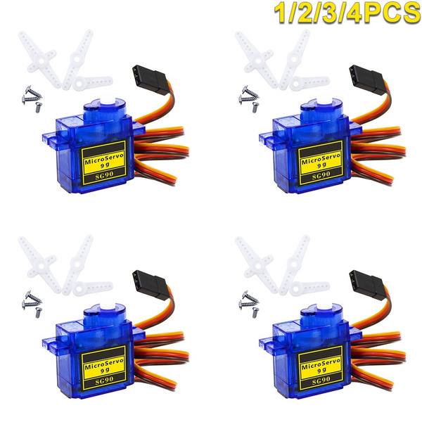 1/2/3/4 Pcs SG90 9G Micro Servo Motor for RC Robot Arm Helicopter ...