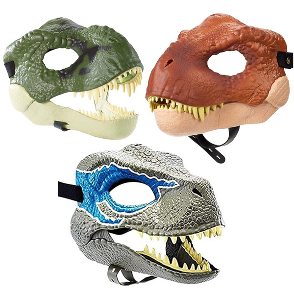 Halloween Dragon Dinosaur Mask Open Mouth Latex Horror Dinosaur ...