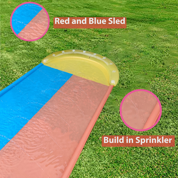 Dimple Slip and Slide Inflatable Water Slide with 2 Bodyboards,Water ...