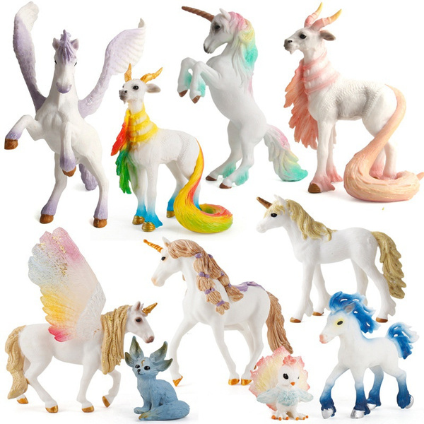 Fly Horse Simulation Animal Model Mini Pegasus Action Figures DIY Model ...