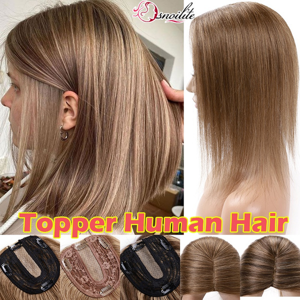 S-noilite New Fashion Invisible Silk Topper Remy Human Hair 6 Inch-18 ...