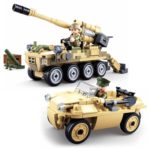262pcs Tank 120 Wheeled Self-propelled Guns Building Blocks WW2 ...