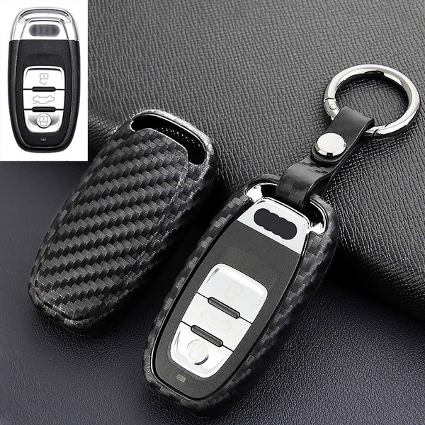 Silicone Car Key case Shell Carbon Fiber Texture Key Bag for Audi SQ5 ...
