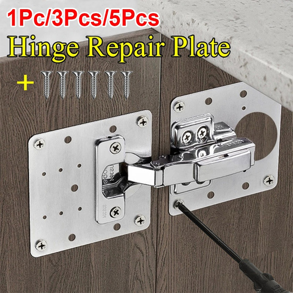 1Pc/3Pcs/5Pcs Hinge Repair Brackets, Cabinet Hinge Repair Brackets, Kitchen Cupboard Door Hinge ...
