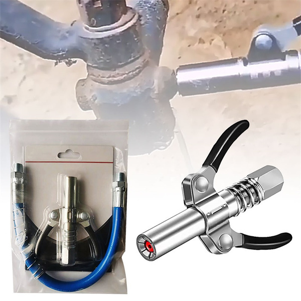 10000PSI Double Handle Grease Tool Coupler 1/8" NPT Heavy Duty Quick ...