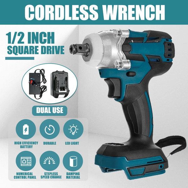 Cordless Brushless Impact Wrench Electric Screwdriver Power Tools 1/2 ...