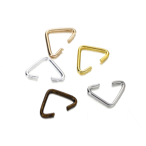 100 Pcs/bag Triangle Clasps Buckle Open Jump Rings Pinch Clip Bail ...