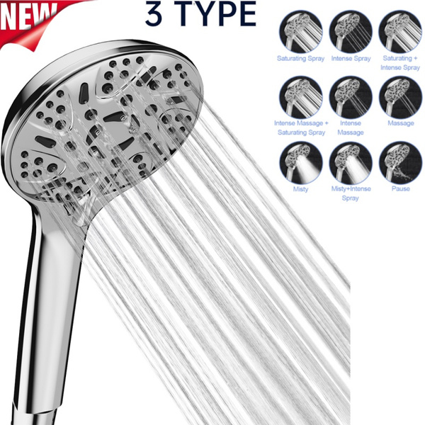 2022 Newest Handheld Shower Heads with 9 Settings Spray, 4.7 In High ...