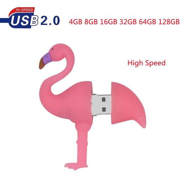 New lovely cartoon Flamingo USB 2.0 Flash Drive 128GB Pen Drive 64GB ...