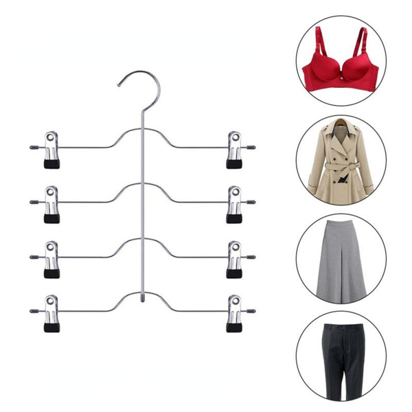 4 Tier Pant Hanger for Clothes Organizer Multifunction Shelves Magic ...