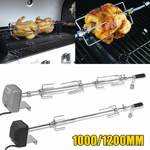 BBQ Grill Rotisserie Kit Spit Rod With Electric Motor | Wish
