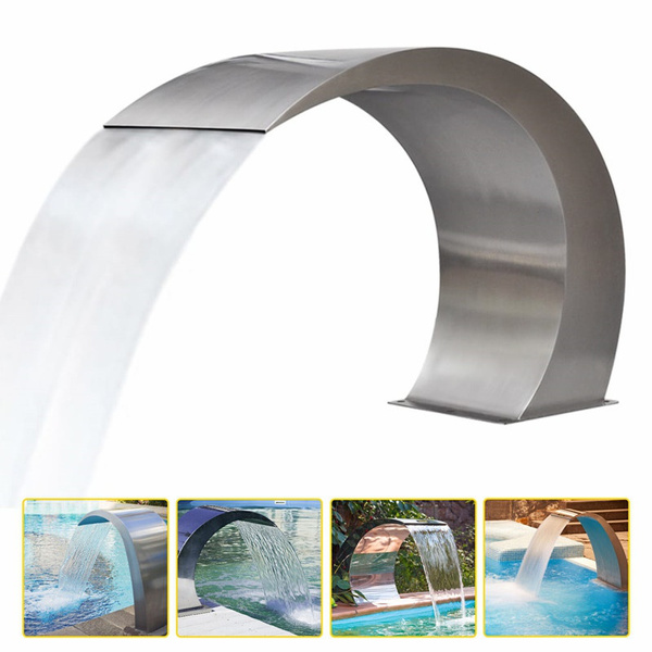 Swimming Pool Waterfall Fountain Stainless Steel Water Feature Garden ...
