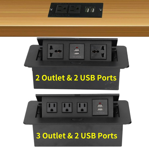 PopUp Power Strip With USB C Ports, Recessed Power Grommet Outlet Hub ...