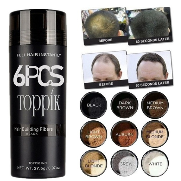 2/4/6PCS 9 Colors 27.5G Natural Hair Building Fiber Hair Loss Treatment ...