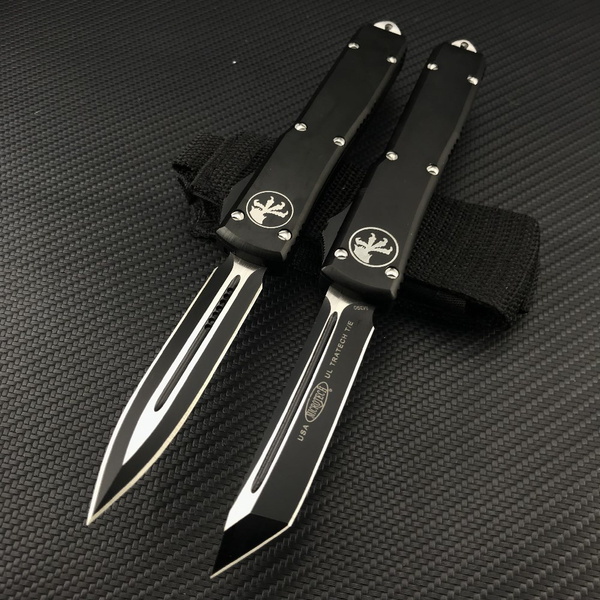 NEW Tactical Microtech OTF Spring Assisted Open Knife Black Double ...