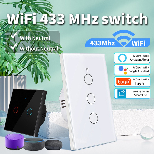 EU/US Touch Wall Switch Interruttores Crystal Tempered Glass Panel ...